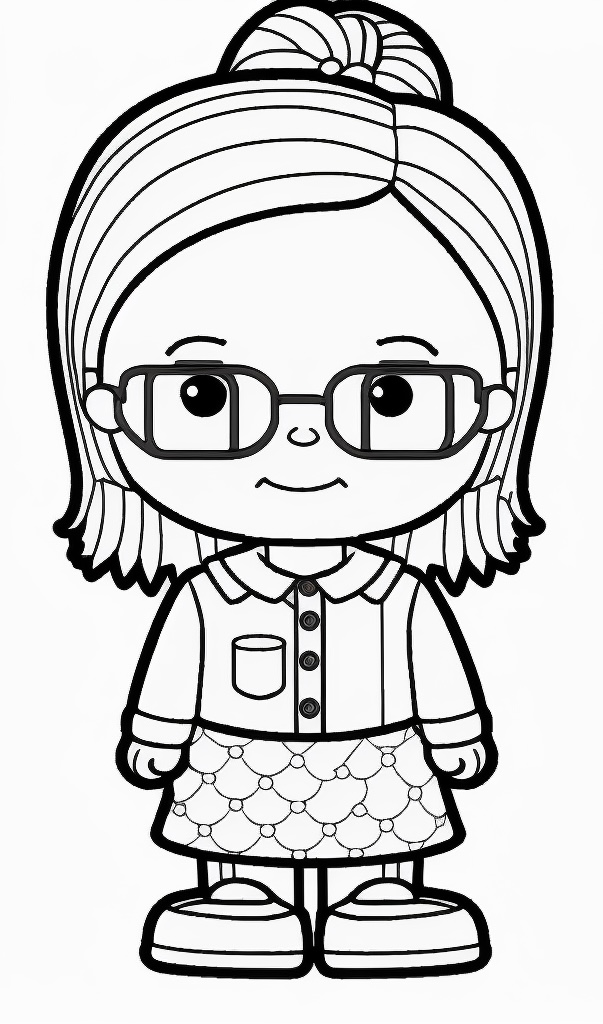 Mestieri da colorare: La Maestra d’Asilo - Disegni da Colorare per bambini